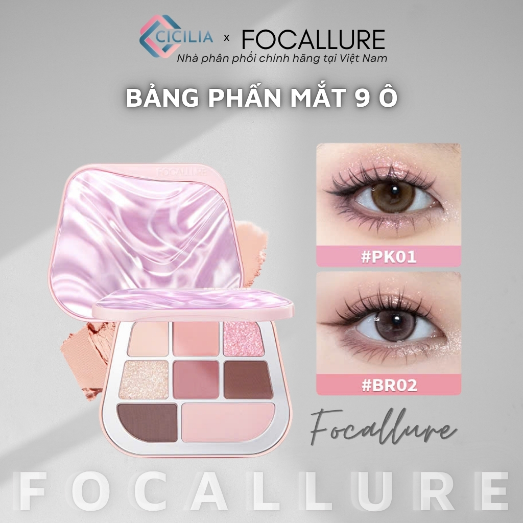 Bảng Phấn Mắt FOCALLURE 8 Ô 9.6g - Sắc Tố Cao, Chống Nước, Lâu Trôi, Không Lem Nhòe FA-E09 ...