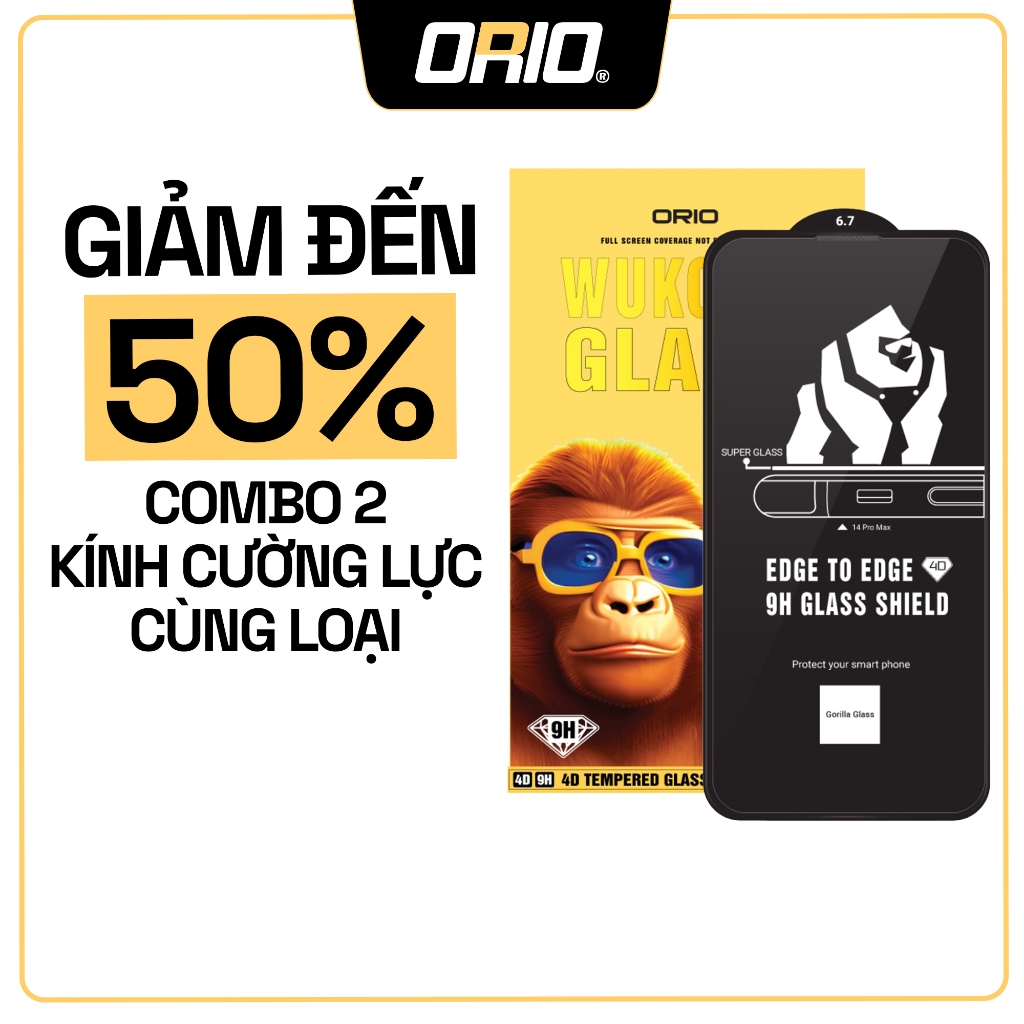 COMBO Kính Cường Lực iPhone ORIO Chống Vân Tay Chống Nhìn Trộm Chống ...