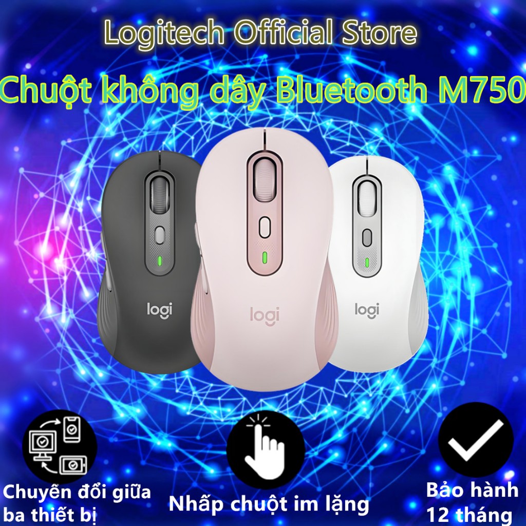 Chuột không dây Bluetooth Logitech M750 2.4Ghz Chuột USB cho máy tính xách tay văn phòng tại nhà ...