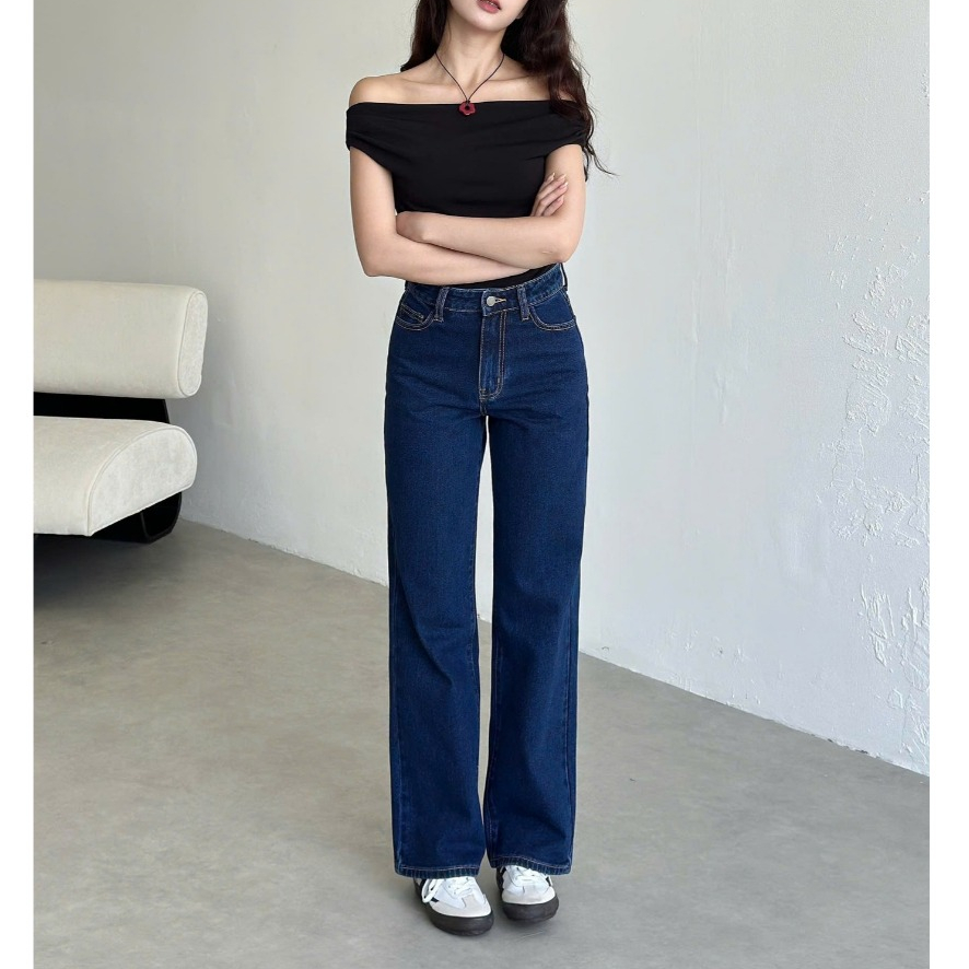 Quần Jeans Nữ REDE L-031 Ống Suông Rộng Vừa, Lưng Cao Đứng Form, Xanh ...