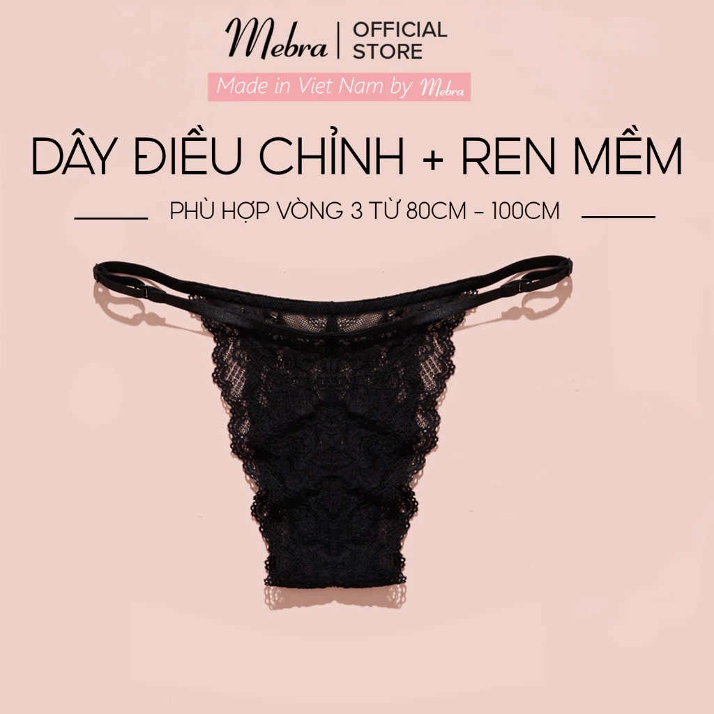 Quần lót ren DÂY thương hiệu MEBRA kiểu dáng lọt khe sexy quyến rũ, mềm mại khô thoáng họa tiết ...
