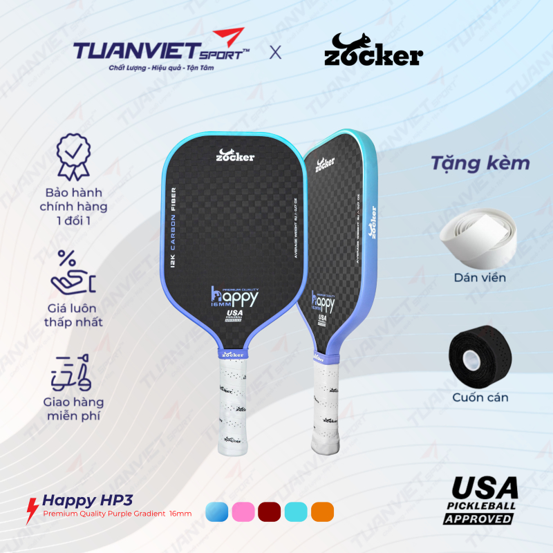 Vợt Pickleball Zocker Happy HP03 Premium Quality chính hãng mới nhất ...