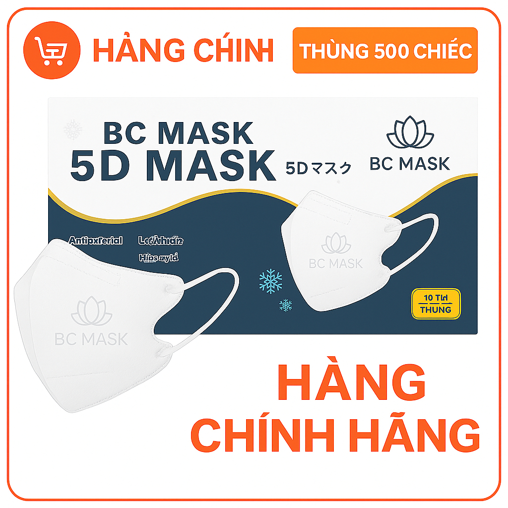 500 CHIẾC KHẨU TRANG 5D BC MASK BẢO CHÂU, HÀNG CHÍNH HÃNG, NGĂN KHÓI ...
