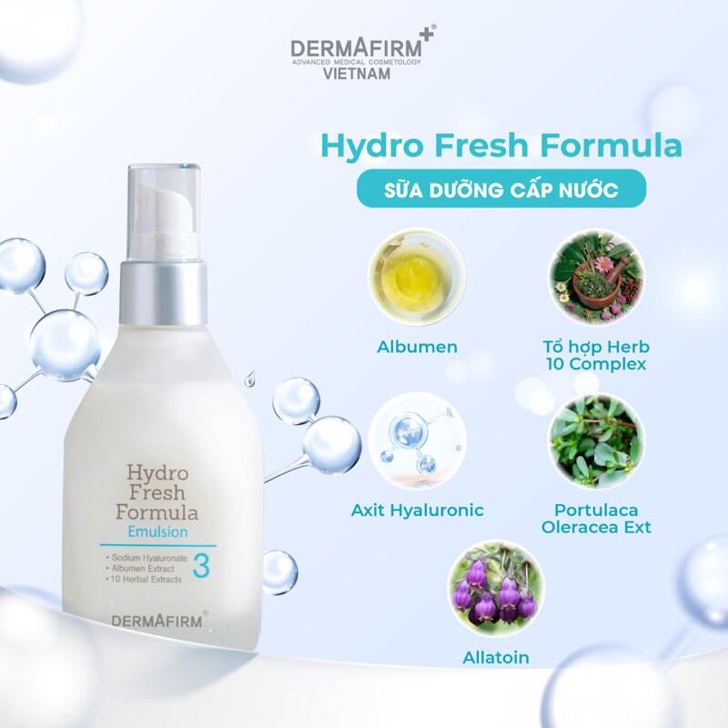 [DERMAFIRM] Sữa dưỡng cấp nước, cấp ẩm HYDRO FRESH FORMULA EMULSION ...