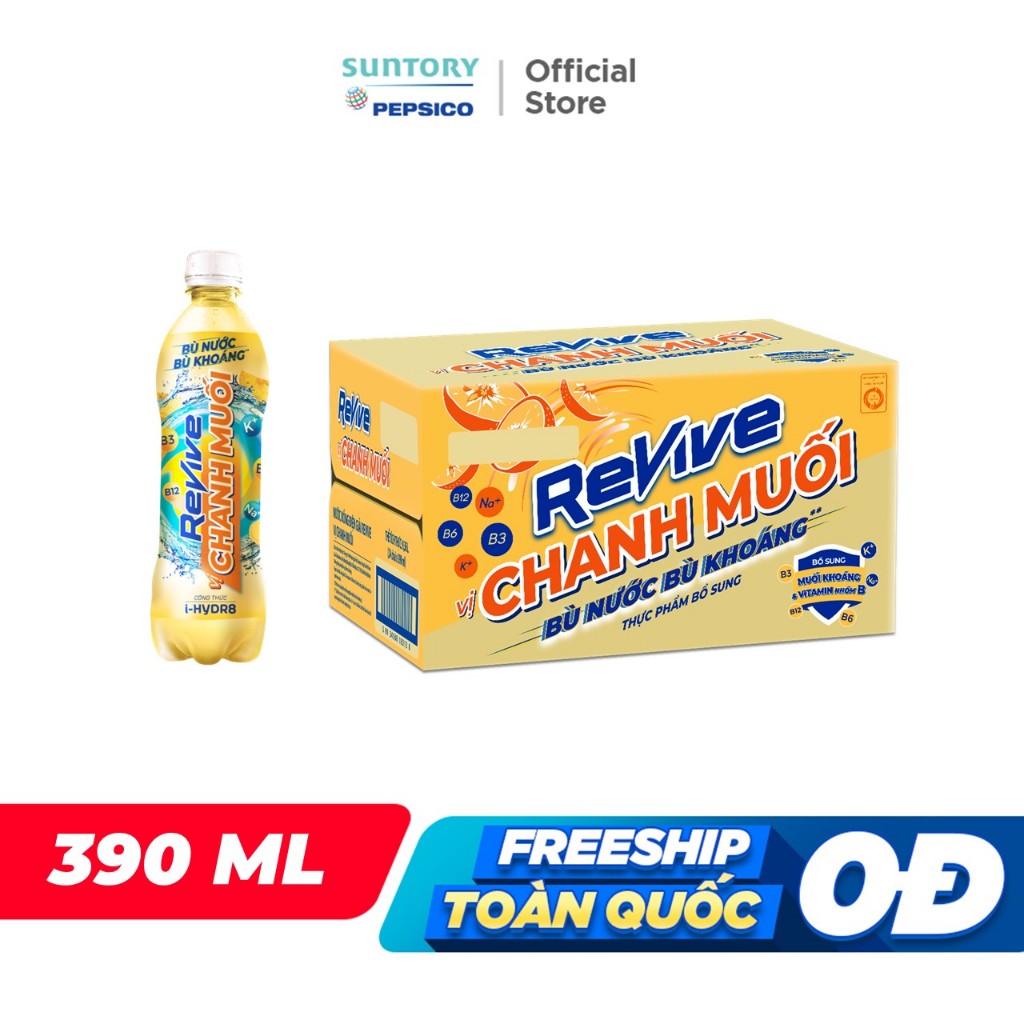 [Live]Thùng 24 Chai Nước Giải Khát Revive Chanh Muối (390ml/chai ...