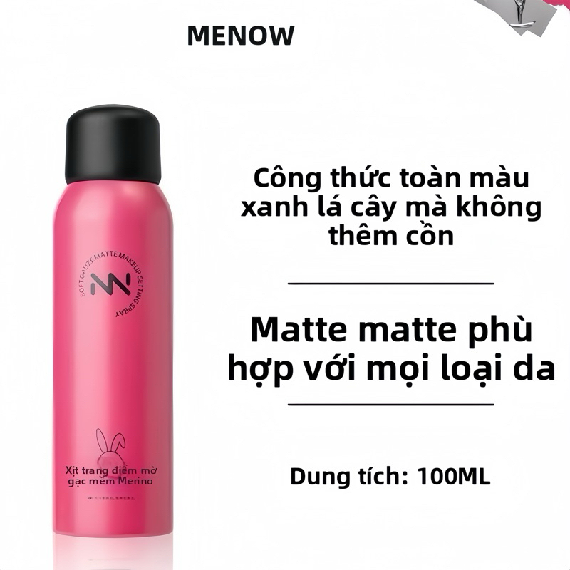 [HOẢ TỐC] Xịt khóa nền MENOW 100ml – Giữ lớp trang điểm bền màu, kiềm ...