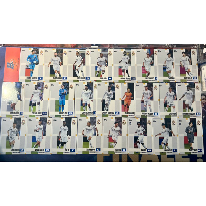 Full Set thẻ bóng đá Base Topps Real Madrid Team Set 2024/25 | Shopee ...