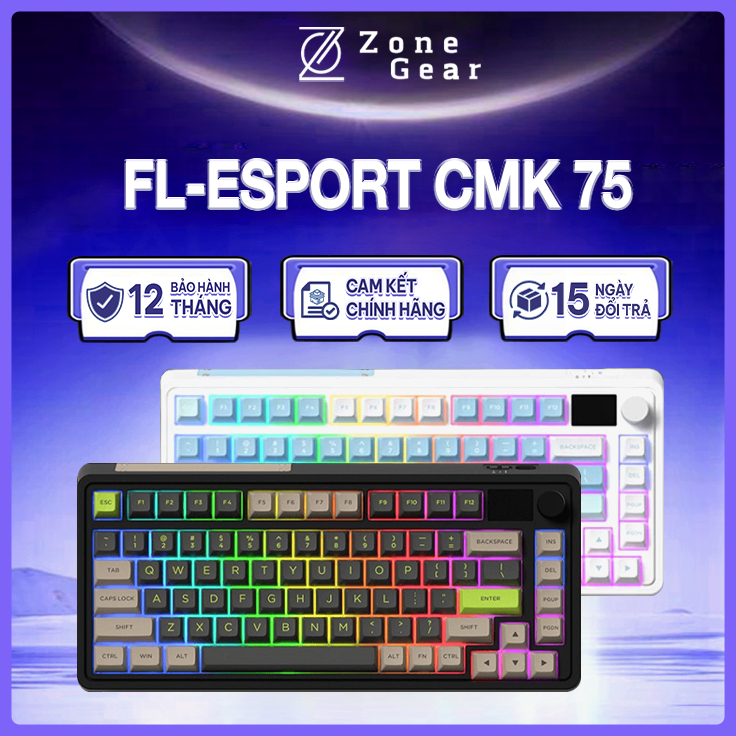 Bàn phím cơ CMK75 Chính Hãng FL Esport, Bảo hành 12 Tháng, Tặng kèm ...