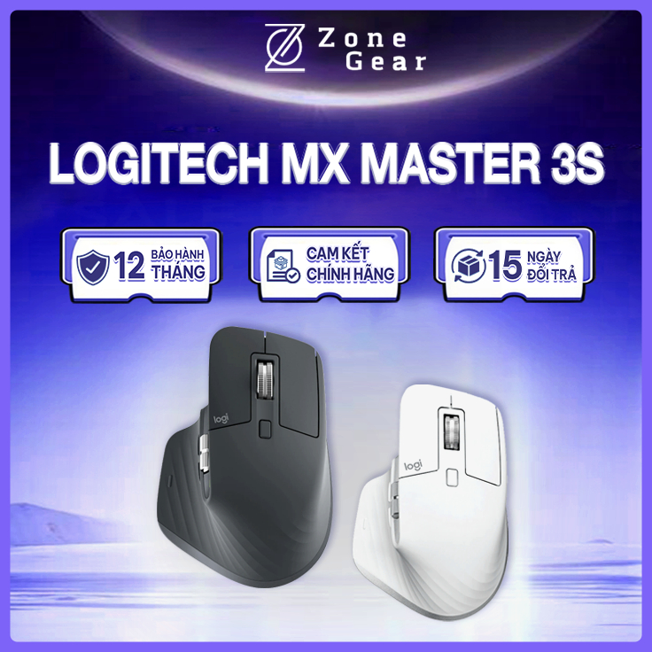 Chuột không dây Logitech MX Master 3S thiết kế công thái học | Shopee ...