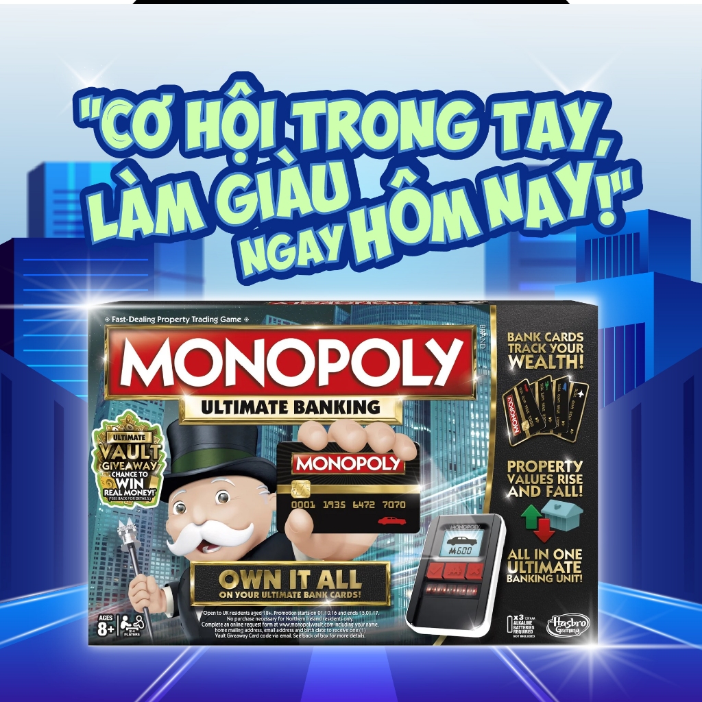 Cờ Tỷ Phú Monopoly 4.0 Có Máy Ngân Hàng điện tử quẹt thẻ ATM tự động ...