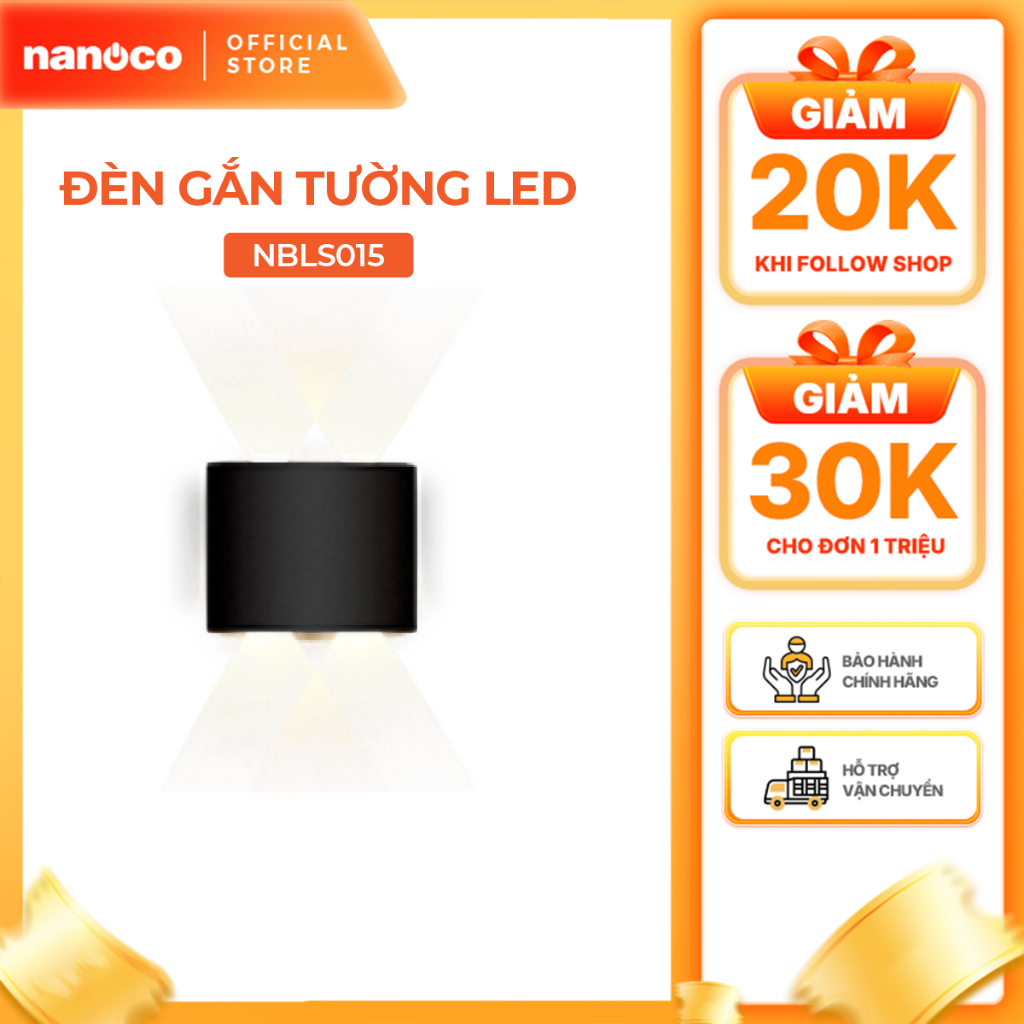 Đèn tường LED IP65 3000K màu đen Nanoco model NBLS015/ NBLS016/ NBLS031 ...