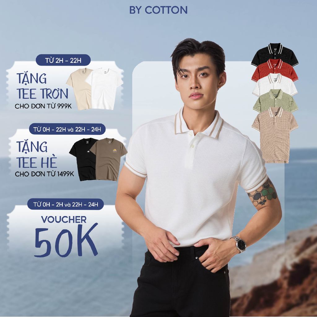 Áo Thun Nam Cao Cấp Hive Polo Multi Color By Cotton | Shopee Việt Nam