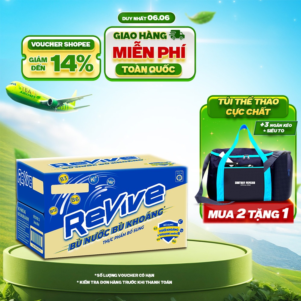 [6.6-VC ĐẾN 20%] Thùng 24 Chai Nước Giải Khát Revive (500ml/chai ...