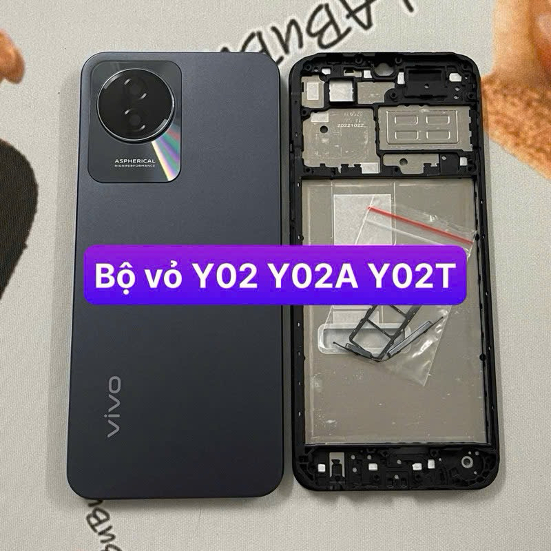 bộ vỏ xương vivo Y02 / Y02A / Y02T lắp chung,kèm khay sim ,phím,cụm ...