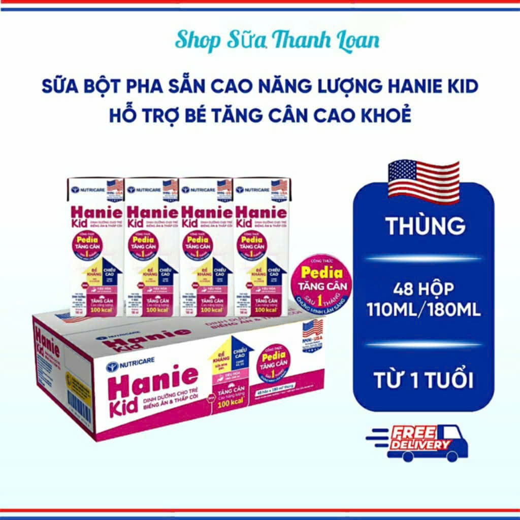 [HSD T1-2026] Thùng 48 Hộp Sữa Nước Nutricare Hanie Kid 180ml Cho Trẻ Biếng Ăn. | Shopee Việt Nam