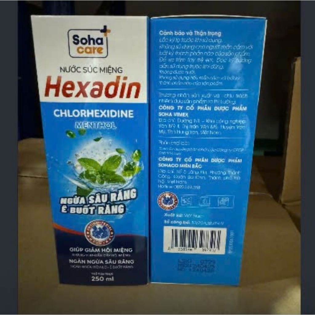 Nước Súc Miệng Hexadin - Chlorhexidine 0,2% (chai 250ml) giúp kháng ...