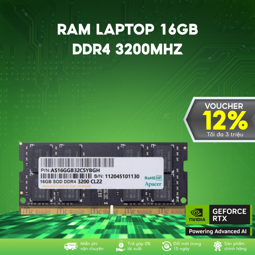 Ram laptop Apacer D4 16GB DDR4 3200MHz - APACER-000008 – tăng tốc hiệu ...
