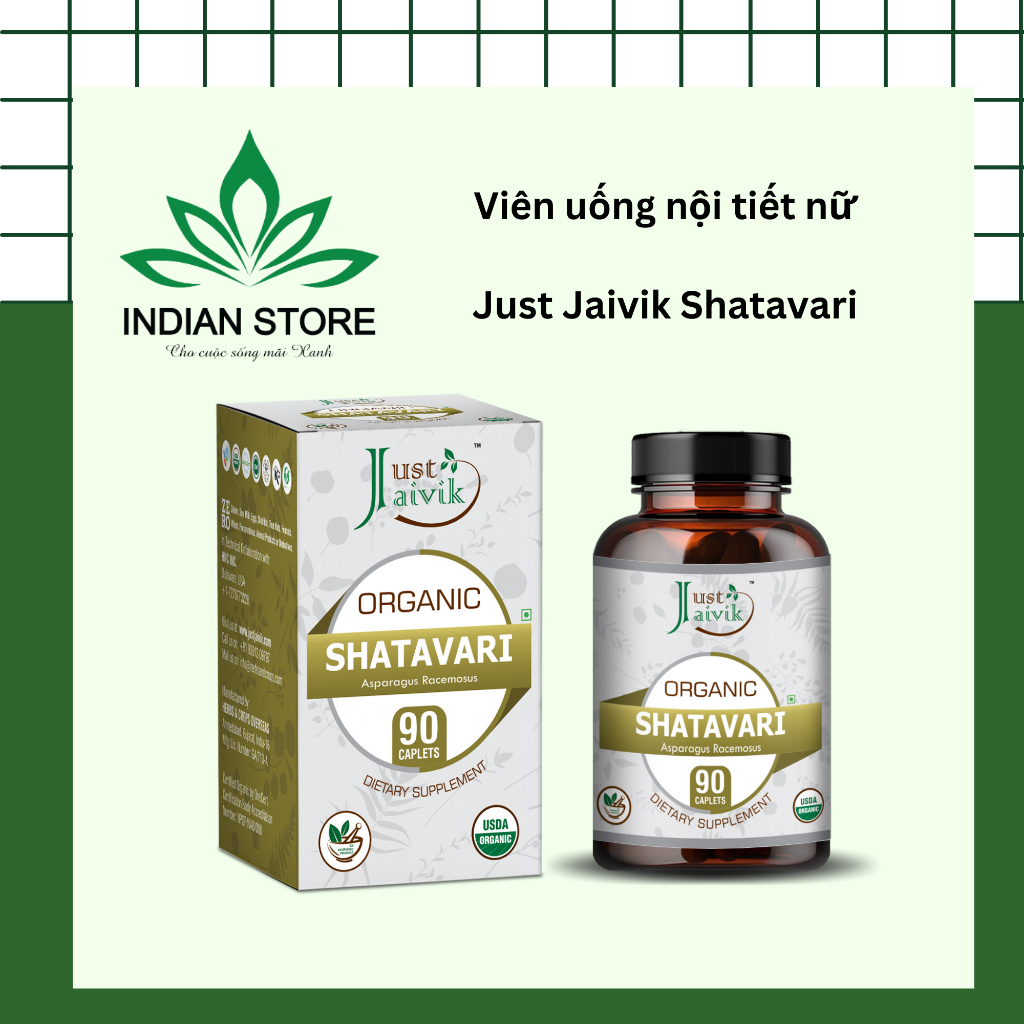 Viên uống hỗ trợ nội tiết Just Jaivik Shatavari 750mg | Shopee Việt Nam