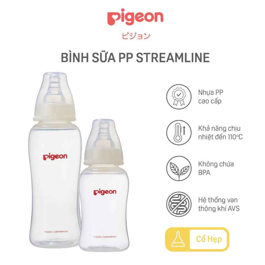 [GIFT] Bình sữa PP Streamline Pigeon 150ml/ 250ml (HSD:11/2026 ...