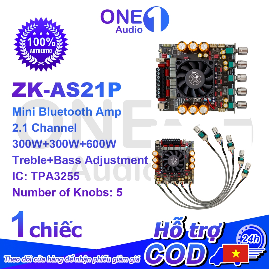 OneAudio Chính hãng ZK AS21P Mạch khuyếch đại âm thanh 2.1 TPA3255 600W ...