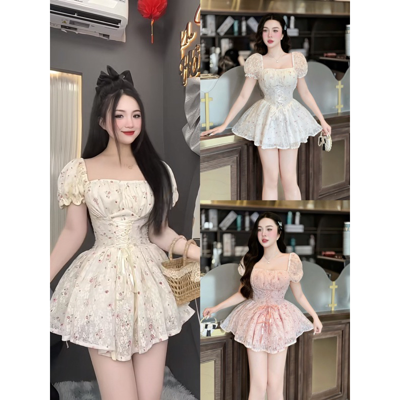 [𝓖𝓘𝓐𝓞 𝓣𝓡𝓤̛𝓞̛́𝓒 𝓣𝓔̂́𝓣][CÓ BIGSIZE/ 5 SIZE / 3 MÀU ]ĐẦM REN HOA ALY TAY ...