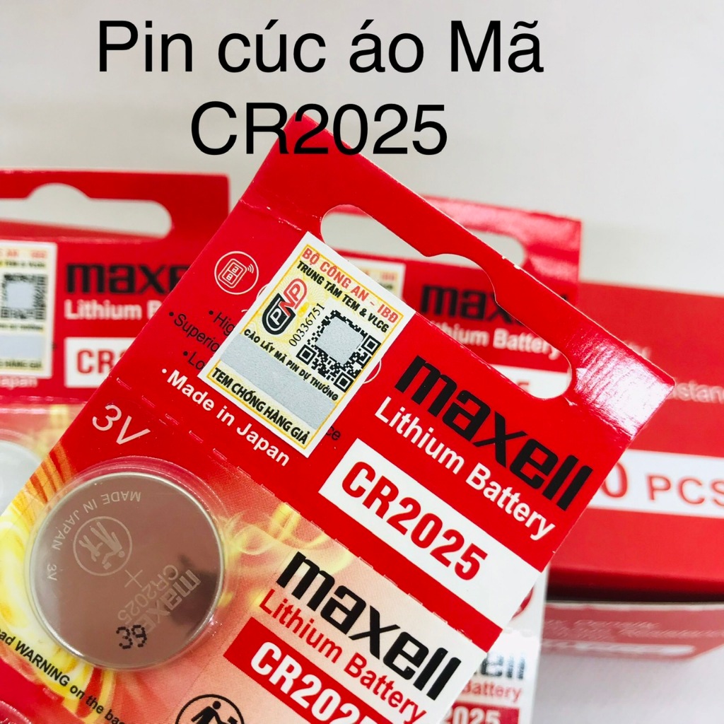 Pin CR2025 Maxell 3V Nhật 2025 dành cho chìa khóa xe, remote xe ô tô ...