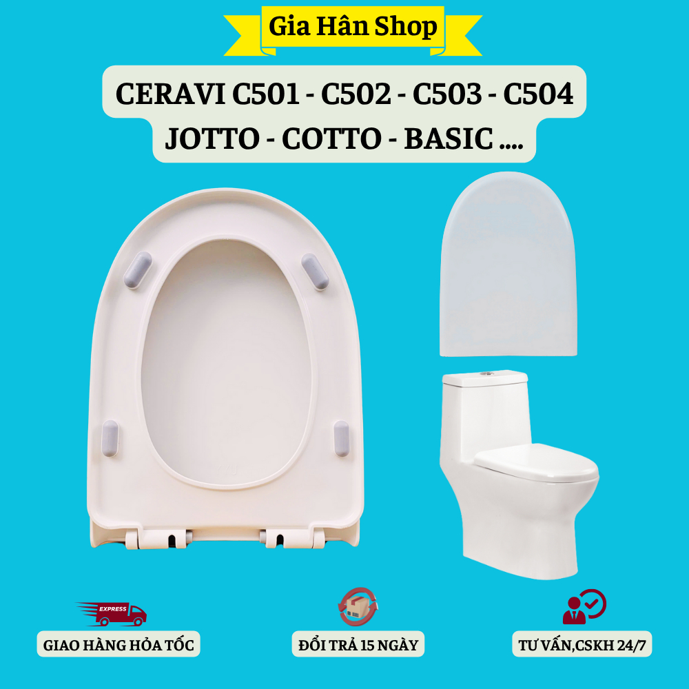 Nắp Bồn Cầu CERAVI C504, C501, C502 , C503 , COTTO , COJJO, SITON Bệt ...