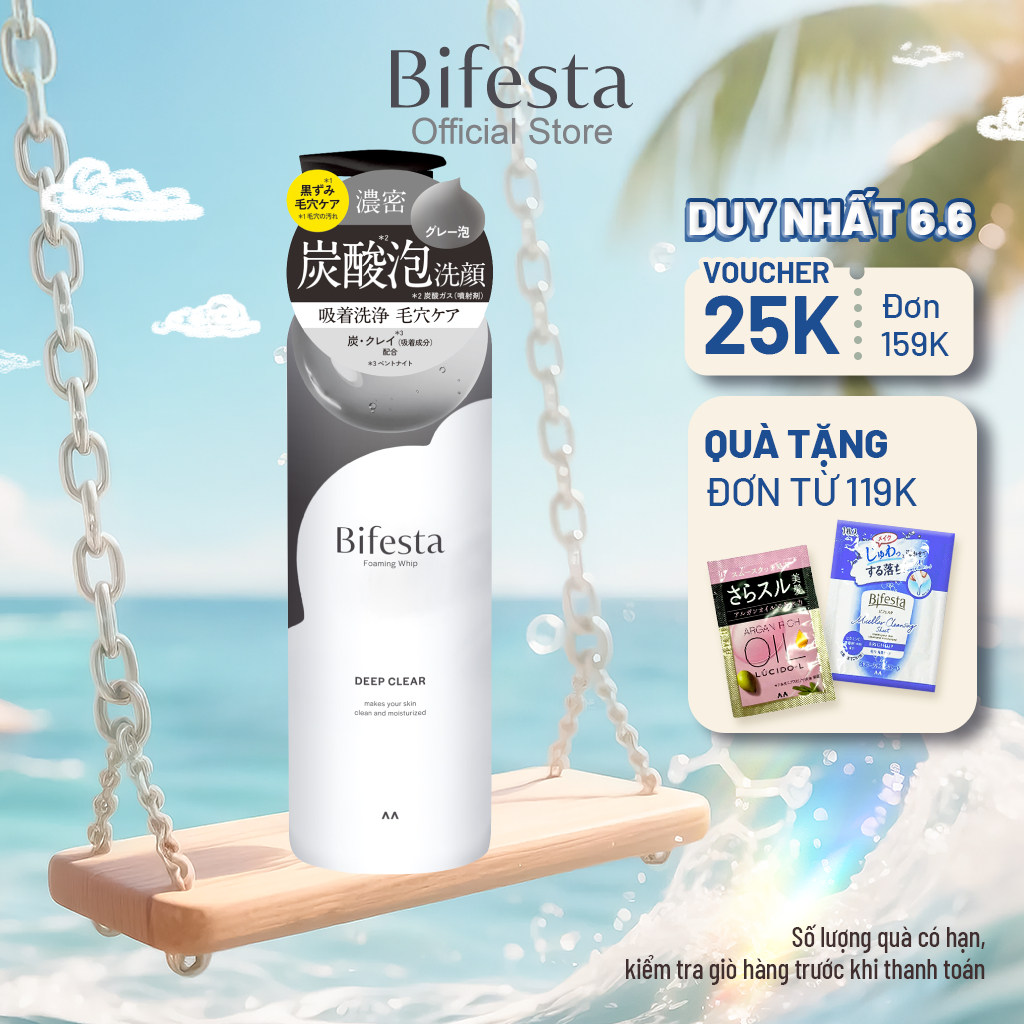 Sữa rửa mặt làm sạch mụn đầu đen Bifesta Foaming Whip DEEP CLEAR 200G tạo bọt sẵn | Shopee Việt Nam