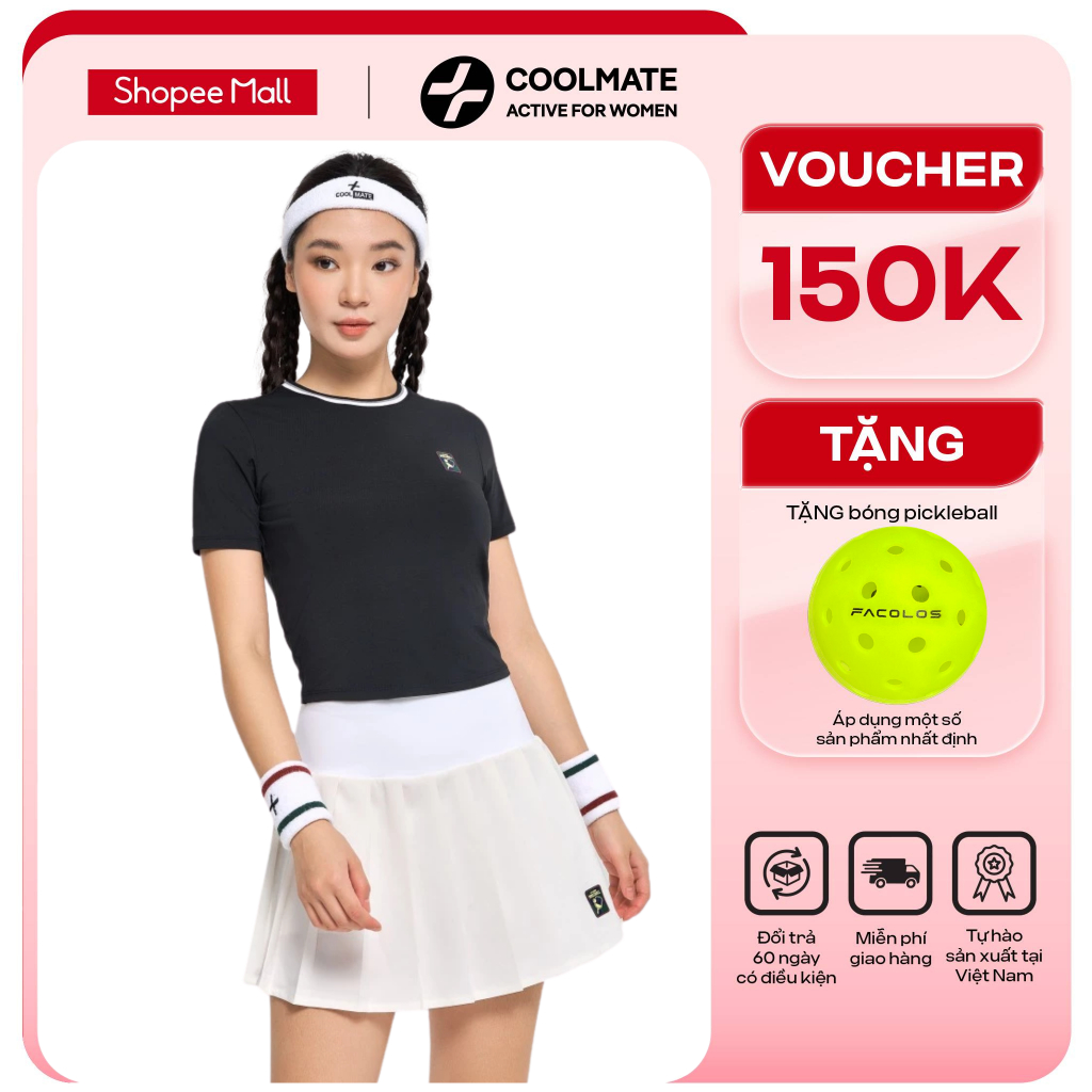 Áo Croptop nữ Pickleball Dink Shot thoáng khí, co giãn 4 chiều, nhanh ...