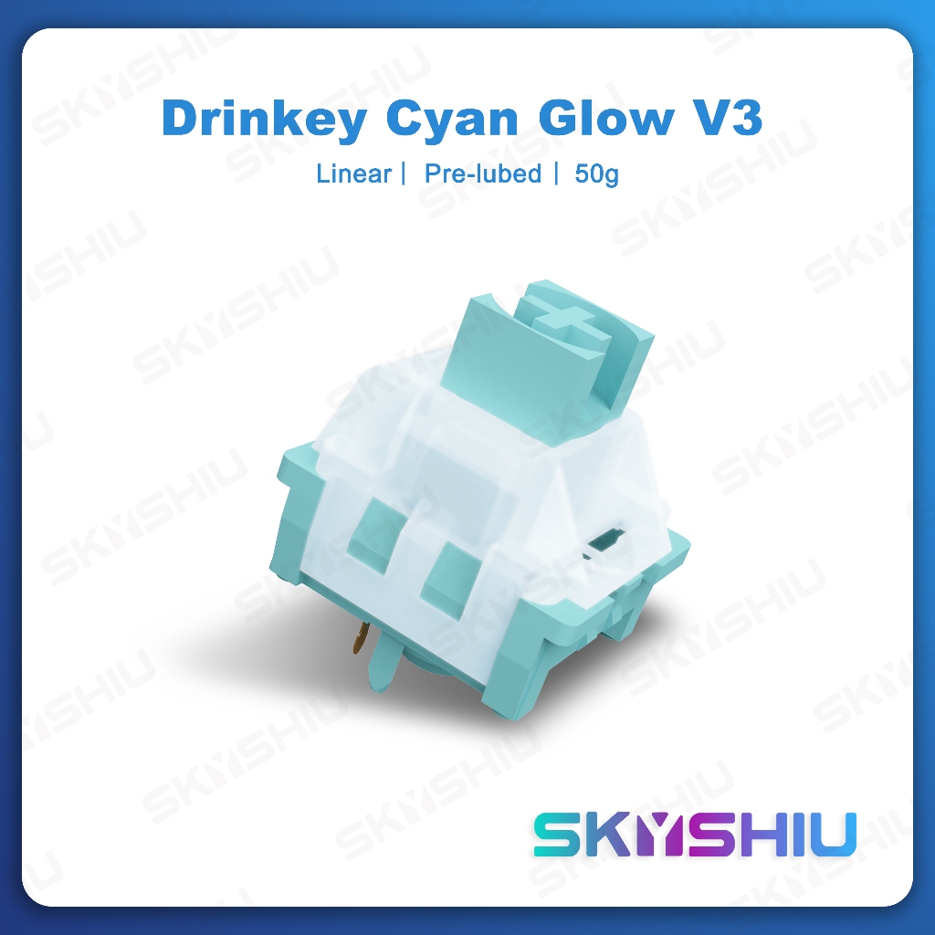 SKYSHIU DRINKEY Switch Cyan Glow V3 5 PIN Linear 50g Công Tắc Bàn Phím ...