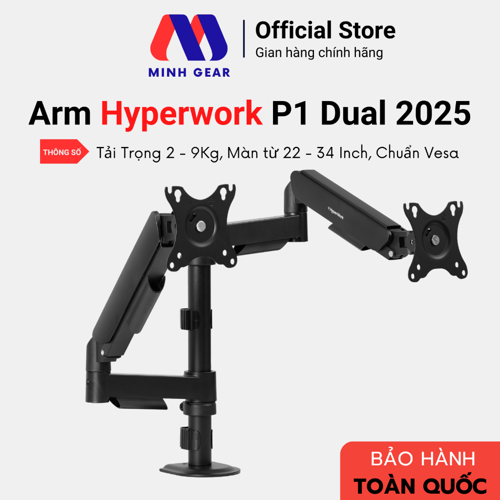 Giá đỡ màn hình HyperWork P1 Dual 2025 ( Hàng Chính Hãng ) | Shopee ...