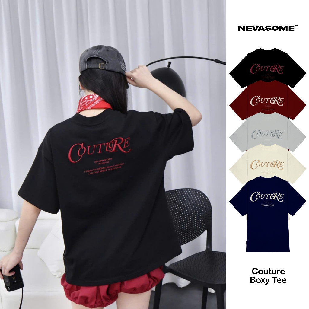 Áo Thun Boxy Couture Nevasome Cotton 250gsm Tay Lỡ Form Boxy Rộng Nam ...
