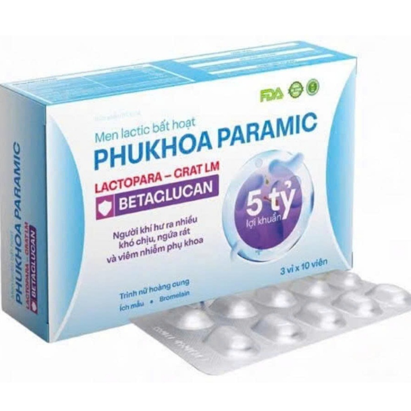 Viên uống Men vi sinh PHỤ KHOA PARAMIC [H/30vien] Bổ sung lợi khuẩn tự ...