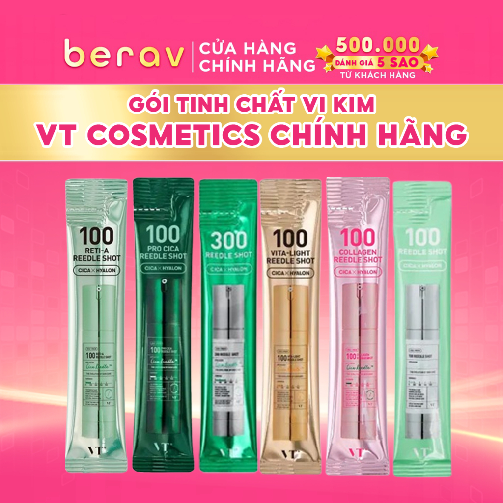 [VT Cosmetics] Combo 5 gói tinh chất vi kim VT REEDLE SHOT STICK POUCH 2mlx5 | Shopee Việt Nam