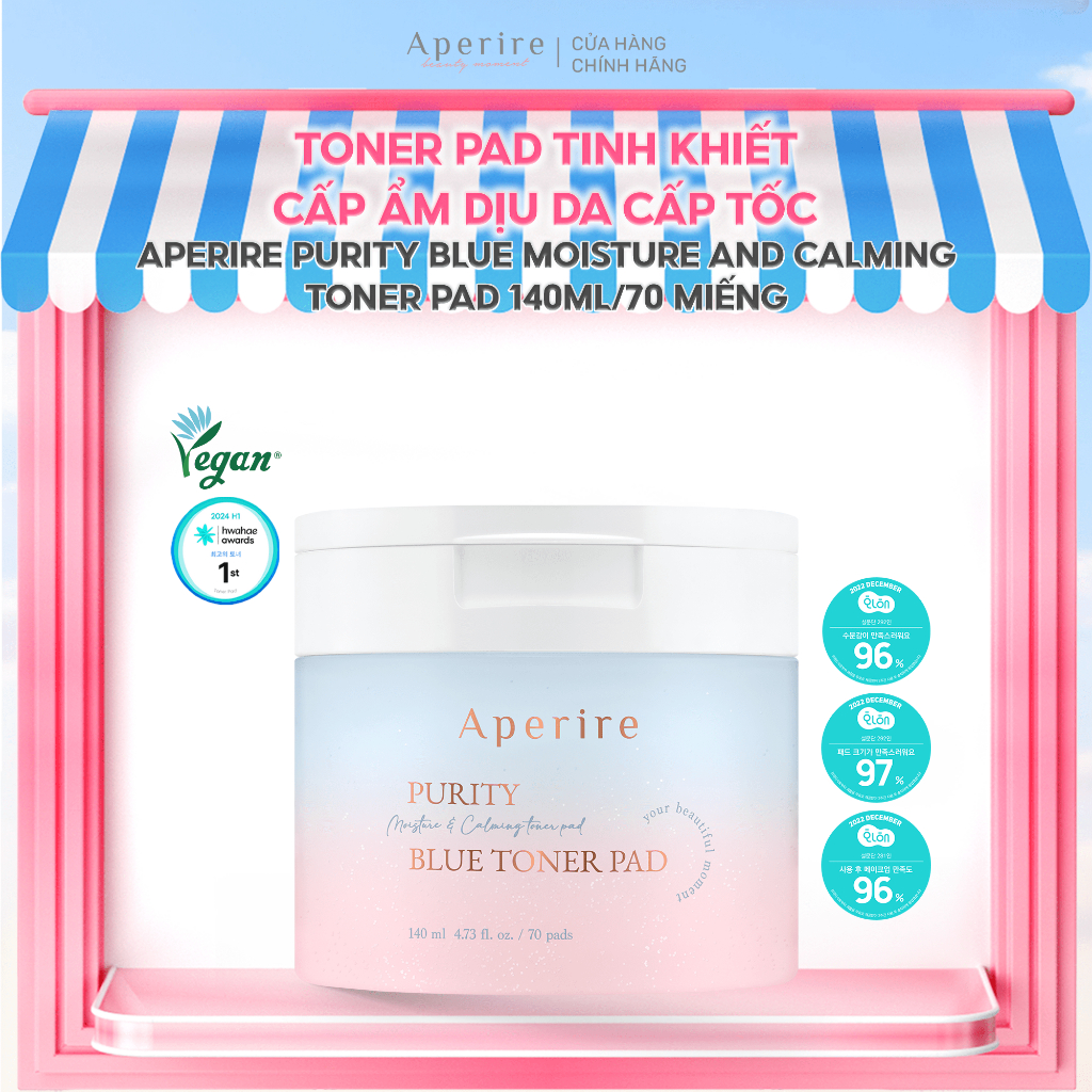 Toner Pad Tinh Khiết Cấp Ẩm Dịu Da Cấp Tốc Aperire Purity Blue Moisture ...
