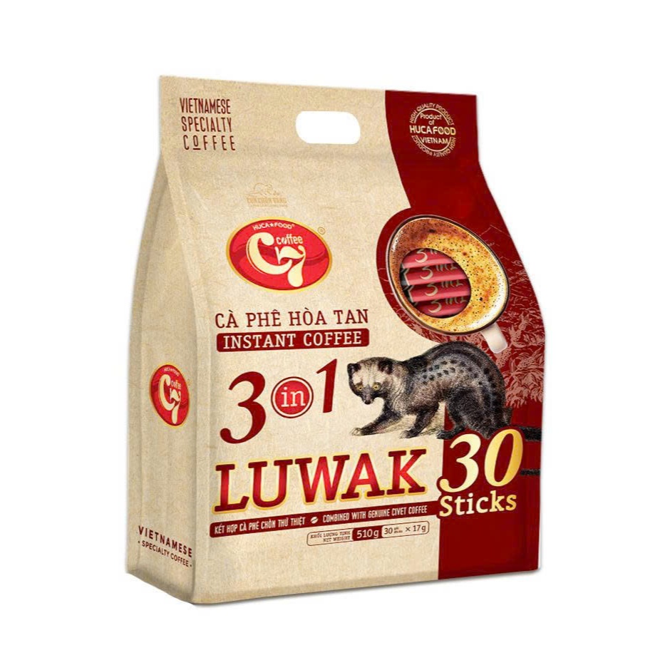 Cà phê hòa tan 3in1 Luwak - C7 Coffee - Túi (30 gói x 17g) 510g ...