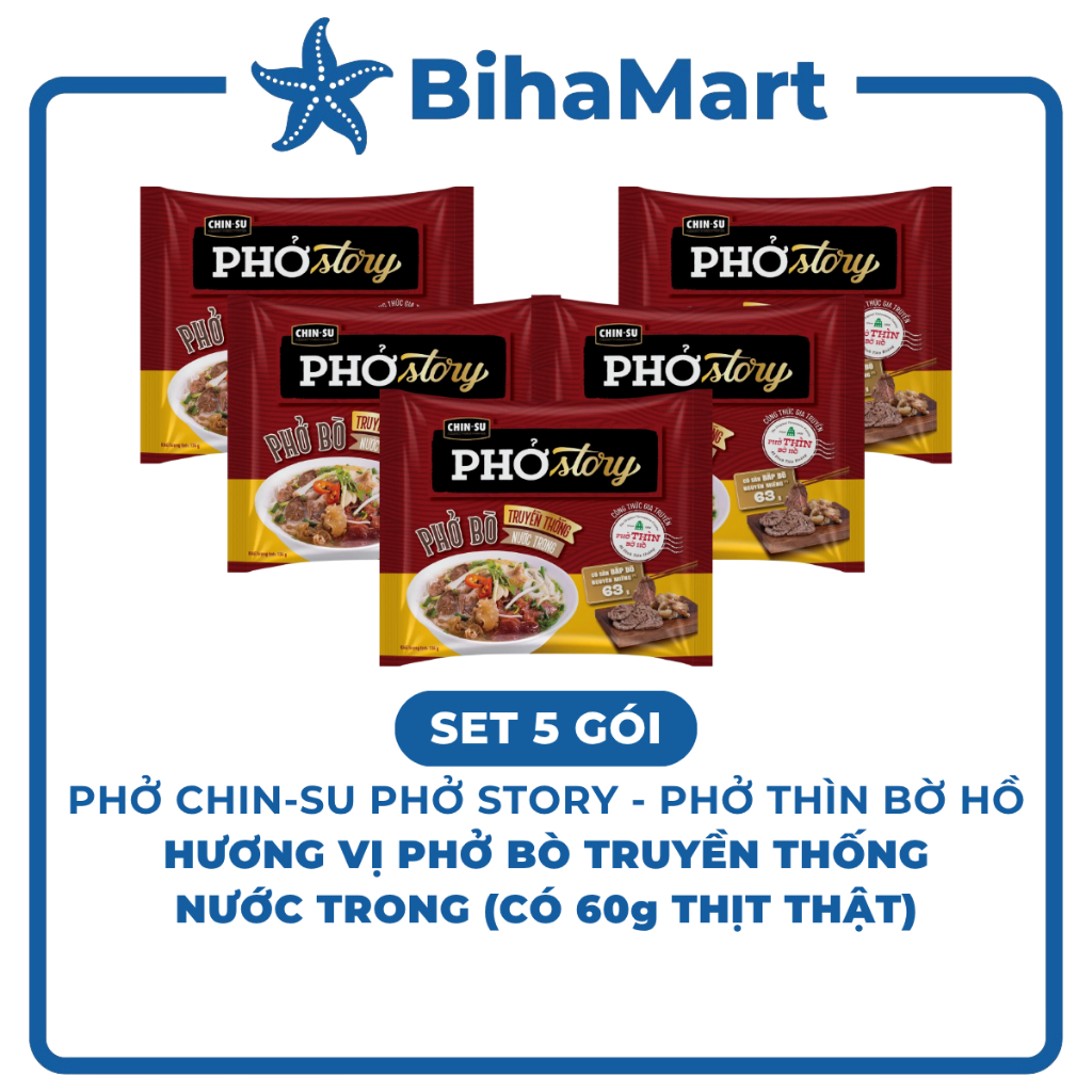 [SET 5 GÓI] - MASAN - Chinsu Phở Story GÓI 131g (CÓ THỊT THẬT), Phở ...