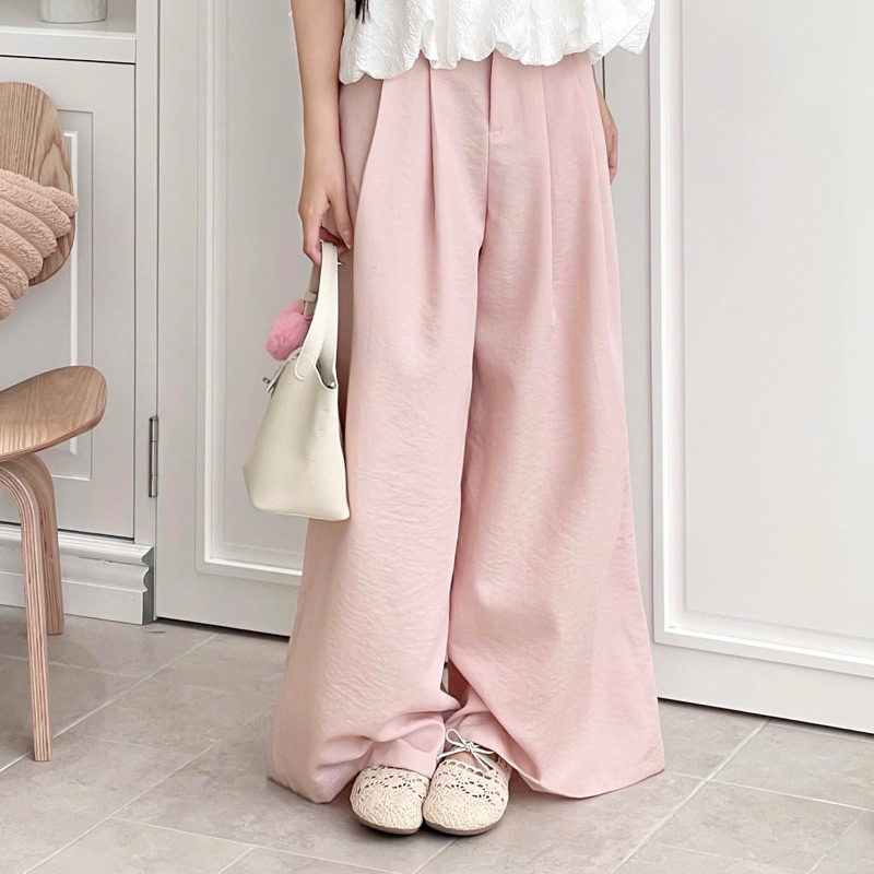 Quần linen ống rộng mát lạnh By Jolie Softie Pants cài khuy lưng chun ...