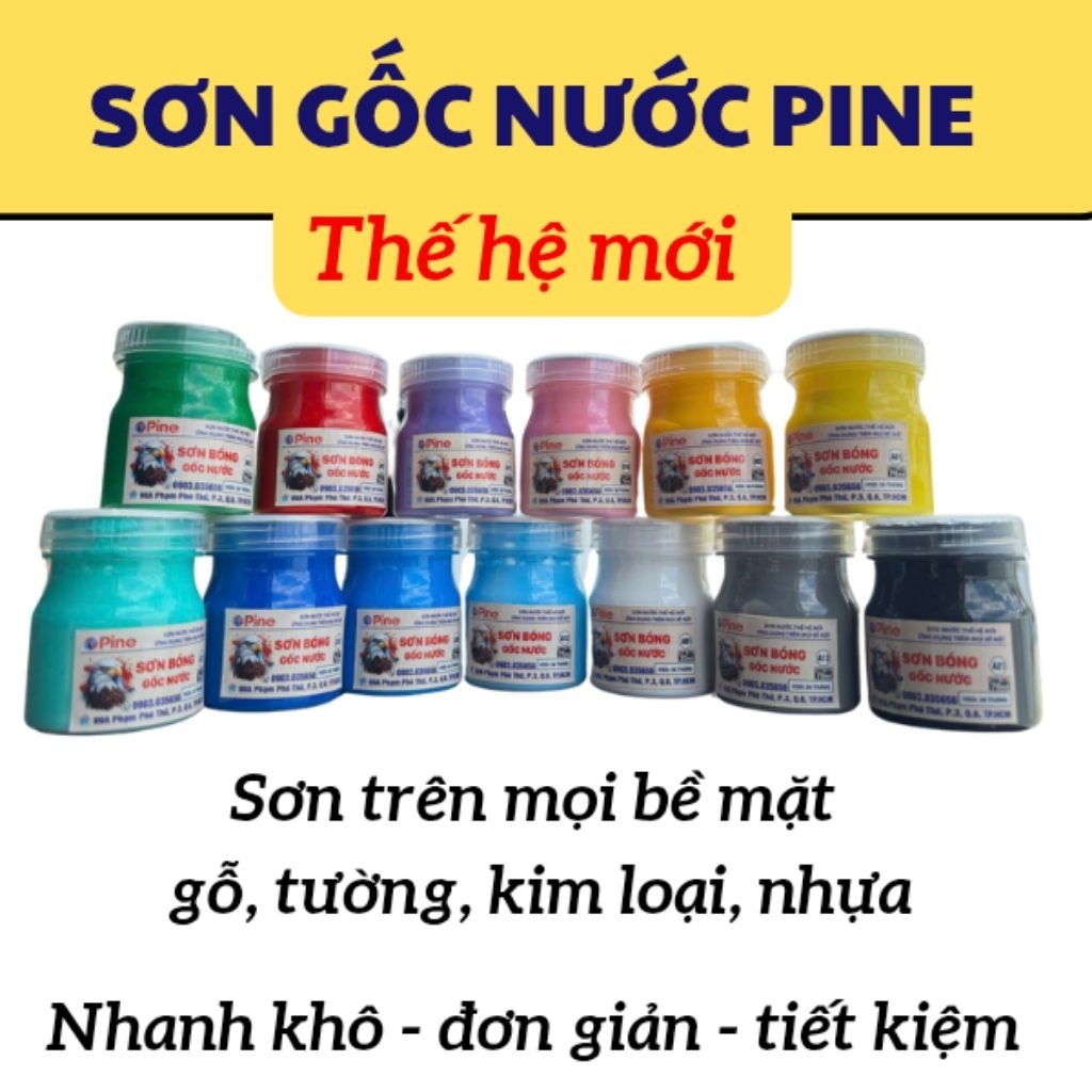 Sơn bóng gốc nước PINE thế hệ mới bền màu, mau khô, nhẹ mùi không độc ...