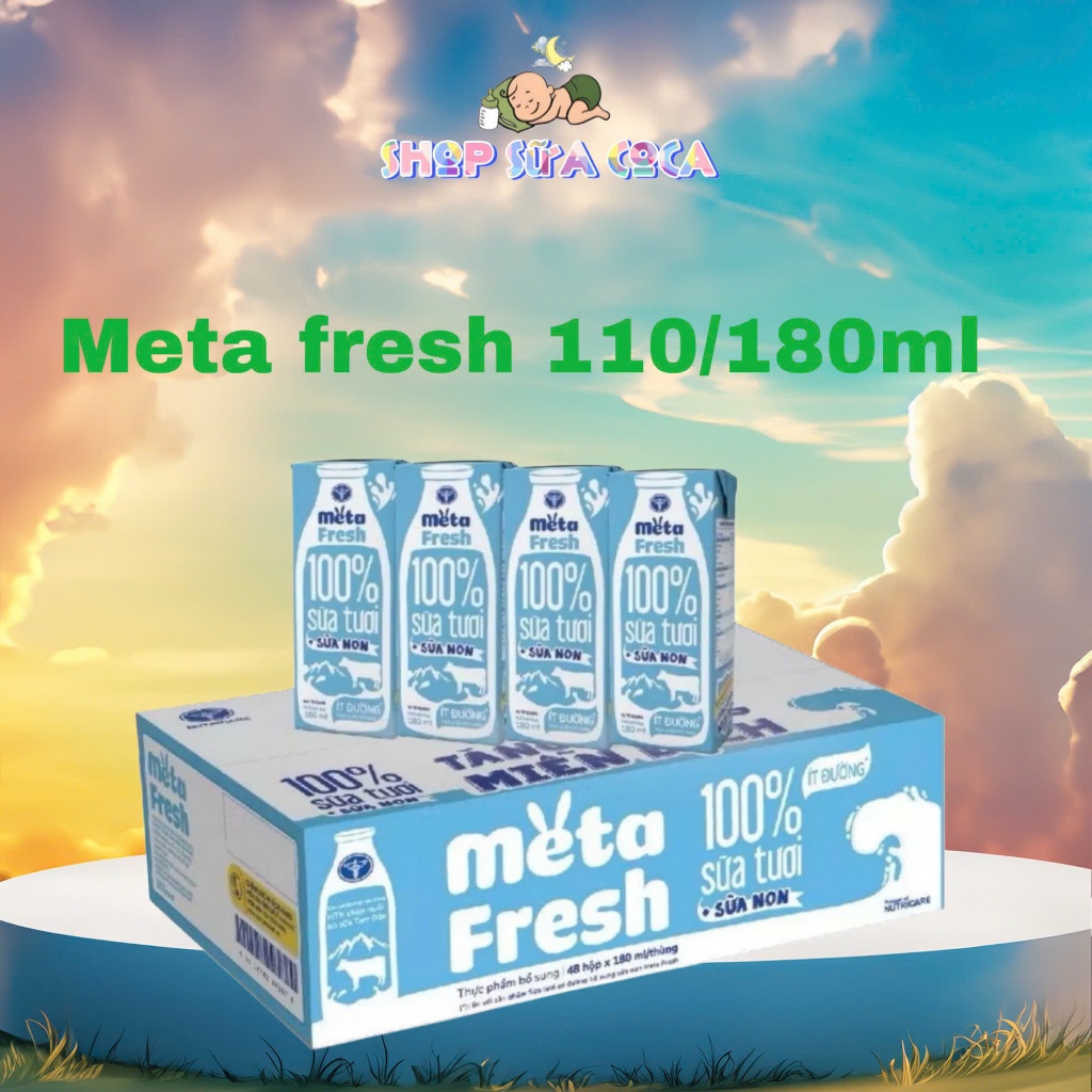 Sữa non tươi Meta Fresh Ít đường 110ml/180ml date mới | Shopee Việt Nam