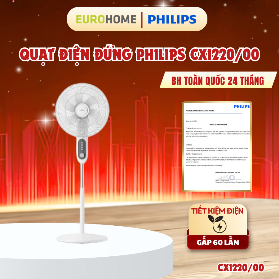 Quạt Điện Đứng Philips CX1220/00 Màu Trắng | Hàng chính hãng | Bảo Hành ...