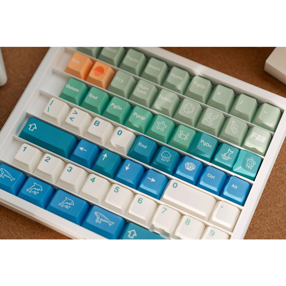 Keycap Island R2 PBT - Màu Trắng Sữa & Xanh Lam Gradient, Tối Ưu Cho ...