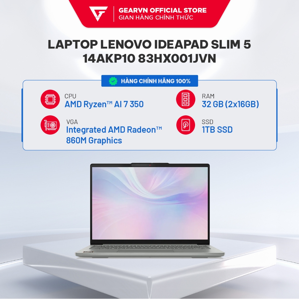 Laptop Lenovo IdeaPad Slim 5 14AKP10 83HX001JVN | AMD Ryzen™ AI 7 350 ...