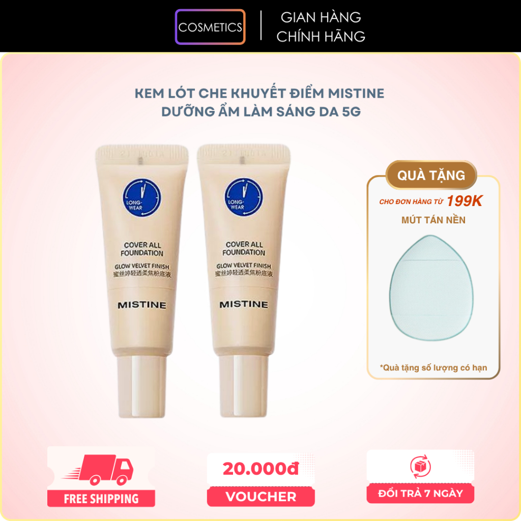 [MISTINE] (Minisize) Kem Nền Mistine Dạng Tuýp Kiềm Dầu Và Dưỡng Ẩm Size Mini 5g | Shopee Việt Nam