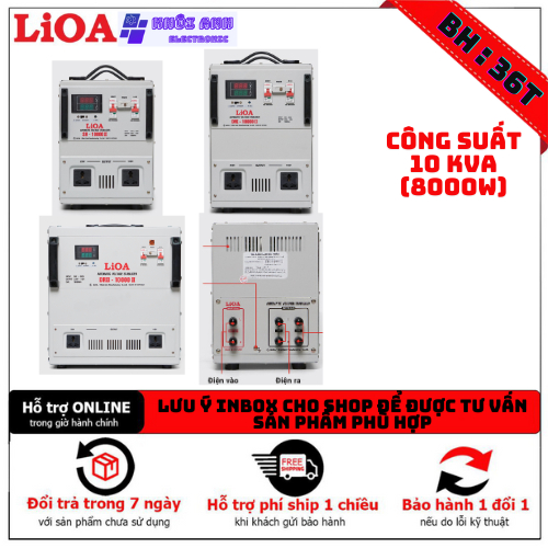 [CHÍNH HÃNG]Ổn Áp Lioa 1 Pha 10KVA (8000W) Dải Điện 150V - 250V...90V - 250V...50V - 250V ...