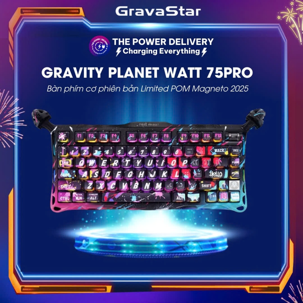 Bàn phím cơ GravaStar Gravity Planet Watt 75 K1, K1 Lite, K1 Pro phiên ...