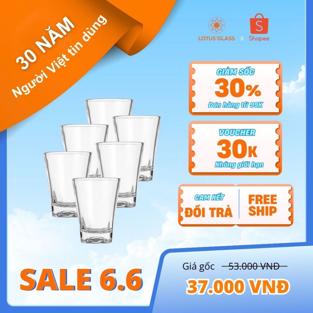 Bộ 12 cốc đáy vuông thủy tinh LOTUS GLASS VTC15 trong suốt cao cấp, an ...