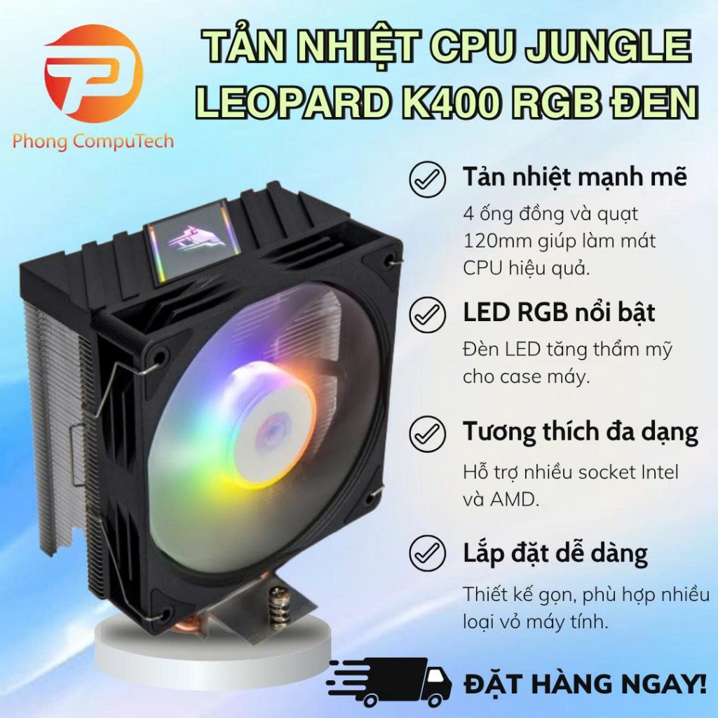 Tản Nhiệt Khí CPU Jungle Leopard K400 RGB (Đen/Trắng ) - NEW | Shopee ...