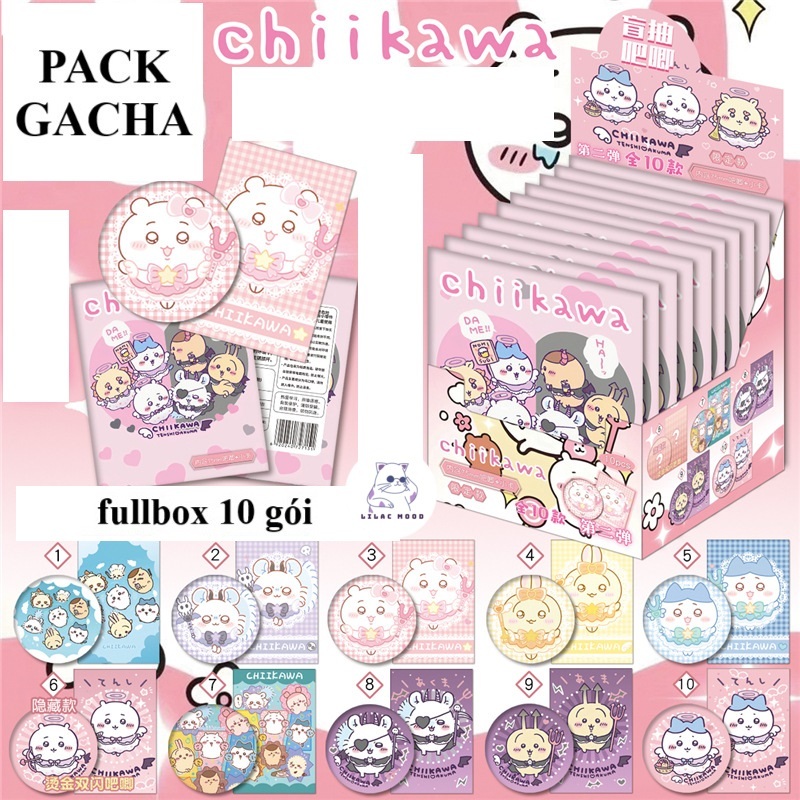 [SẴN/NEW] Pack nhân phẩm Chiikawa | Combo huy hiệu 75mm và thẻ card ...