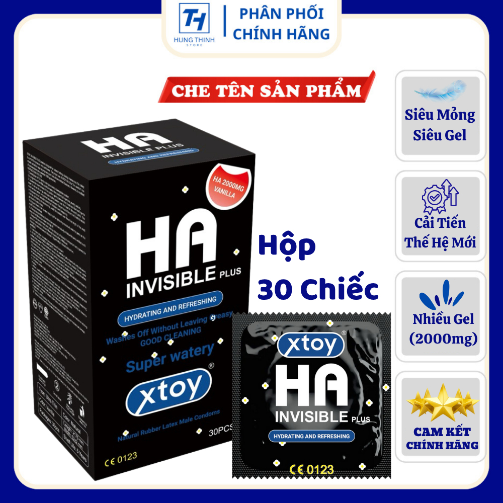 Bao cao su XTOY invisible plus siêu mỏng, siêu nhiều bôi trơn 2000mg ...